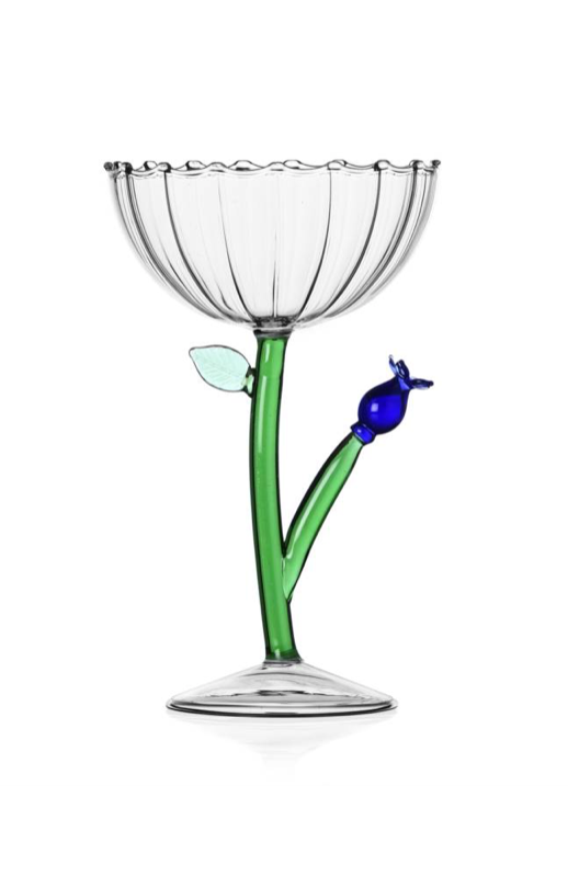 Ichendorf Botanica Optical Champagne Bowl Blue Flower 9.5 Oz – Mary Mahoney