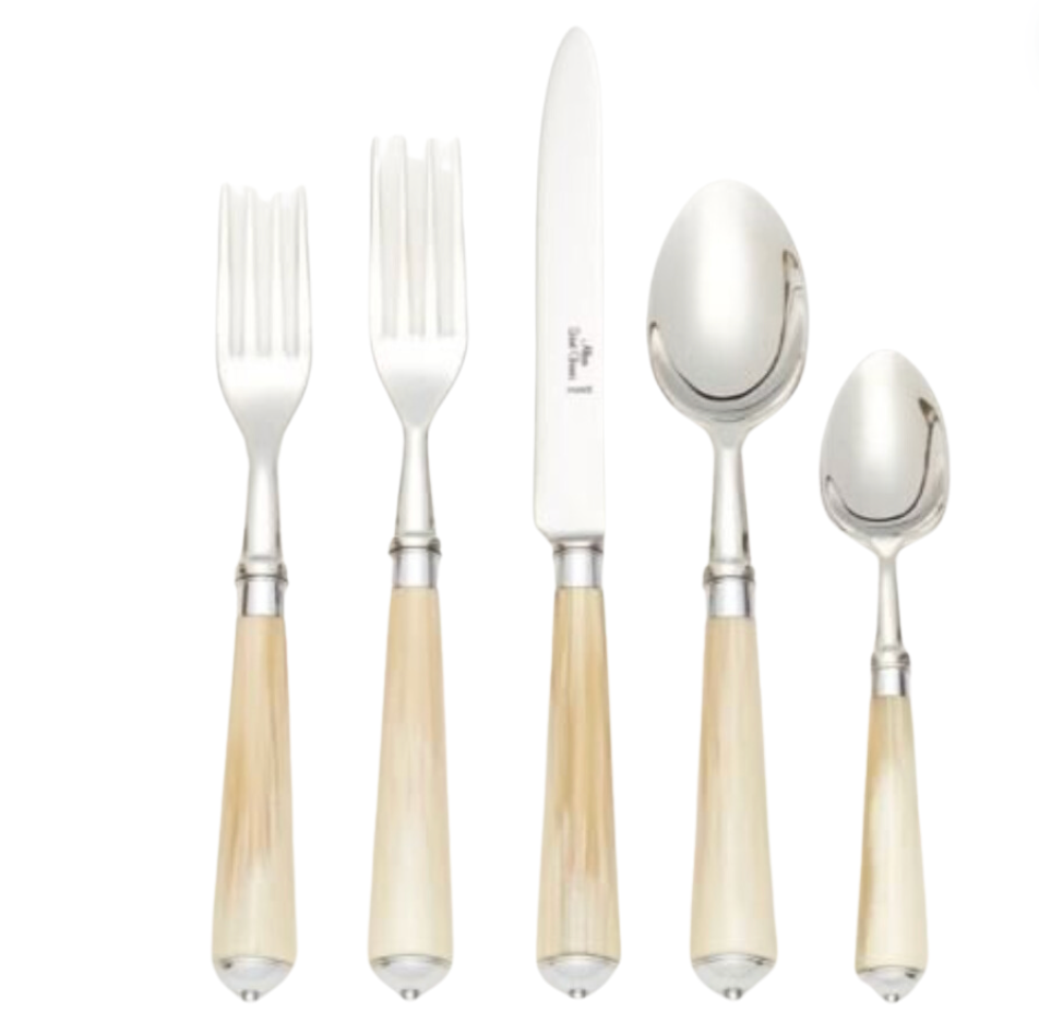 Alain Saint Joanis Julia Light Horn Stainless 5-Piece Place Setting ...