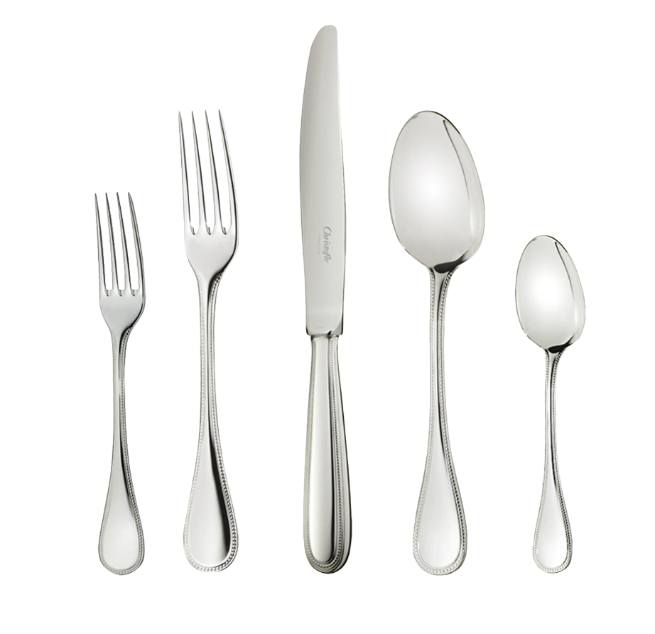 Christofle Perles 2 Stainless Steel Individual place settings (5 pieces ...