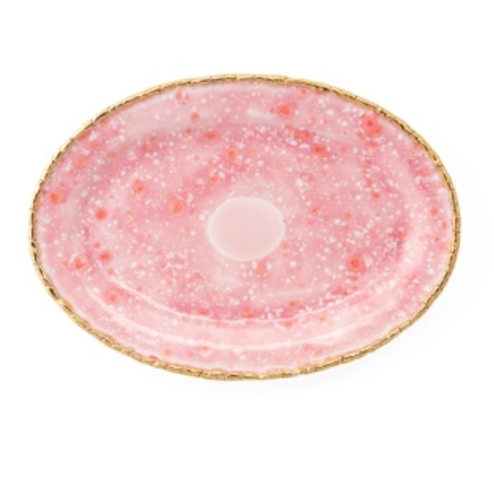 Coralla Maiuri Piazza Del Popolo Berry Oval Rim Platter Crackle Edge ...