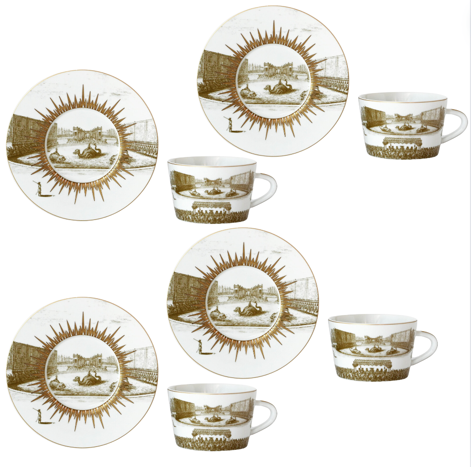 Bernardaud Versailles Enchante Set Of 4 Tea Cups And Saucers – Mary Mahoney