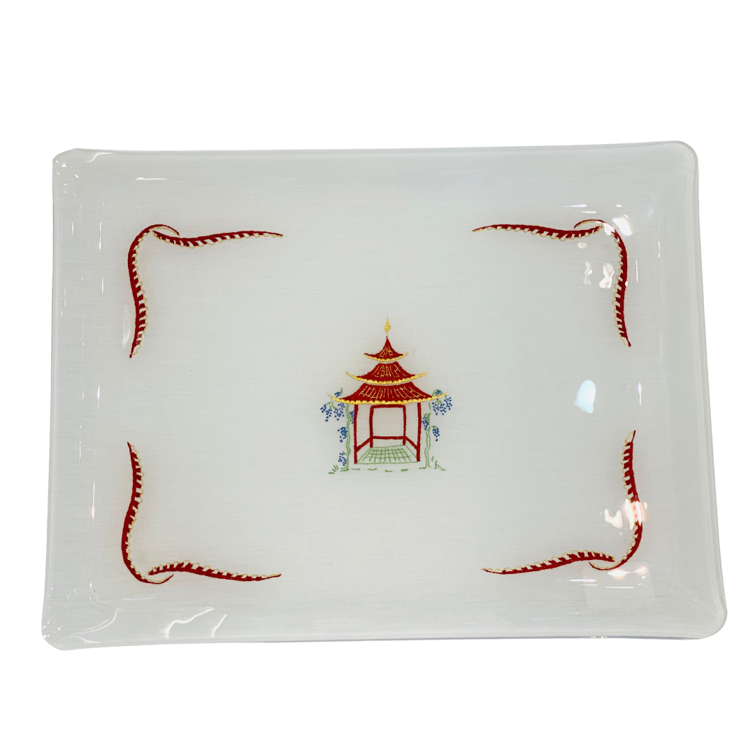 Noel Paris Pagoda Tray - White and Red – Mary Mahoney