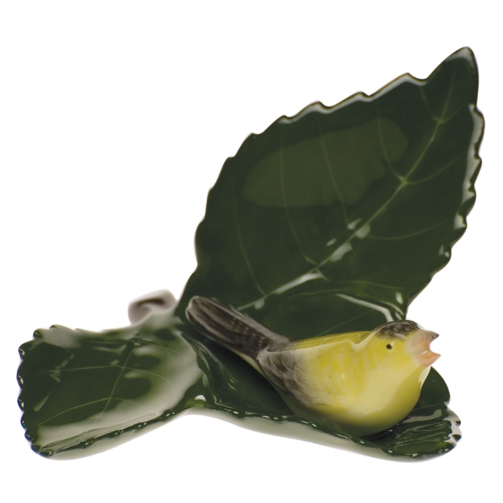 Herend Yellow Bird on Leaf - Goldfinch – Mary Mahoney